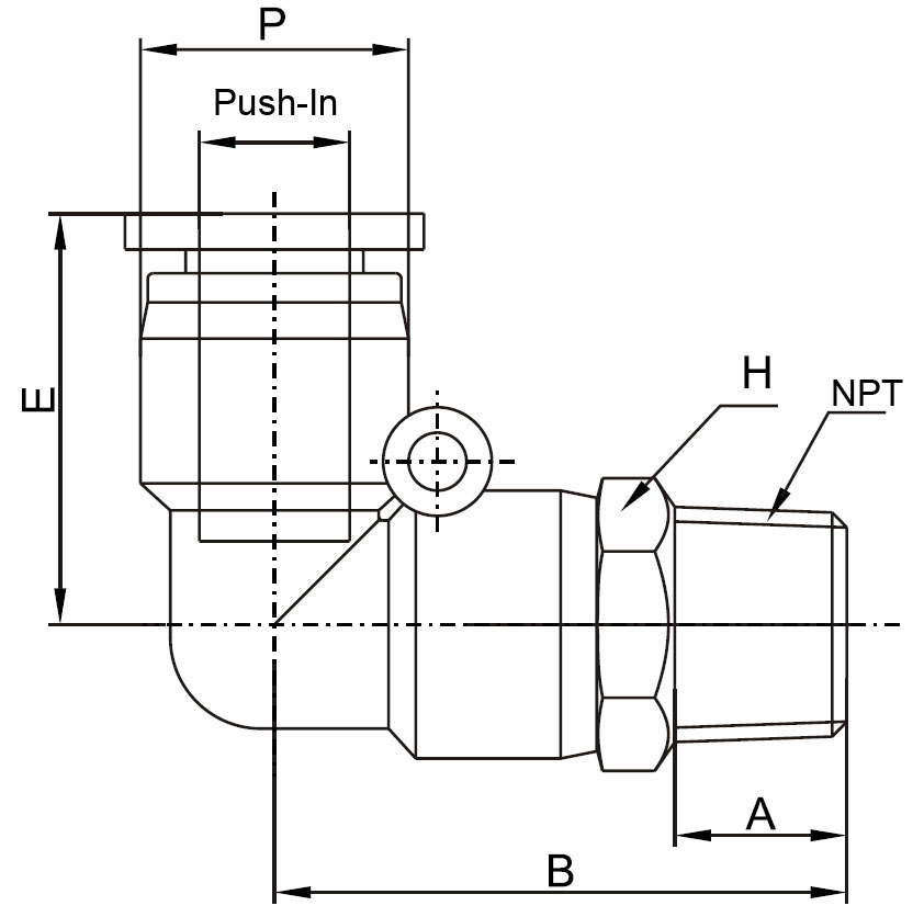 MALE ELBOW SWV (CPOS) 1/4 PI x 1/4 NPT | Polyconn