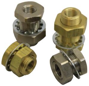 Bulkhead Brass, Nickel Plated Brass | Polyconn